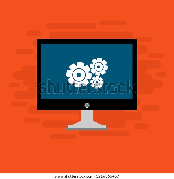 Laptop Repair Computer Service Vector Illustration Stock Vector ...