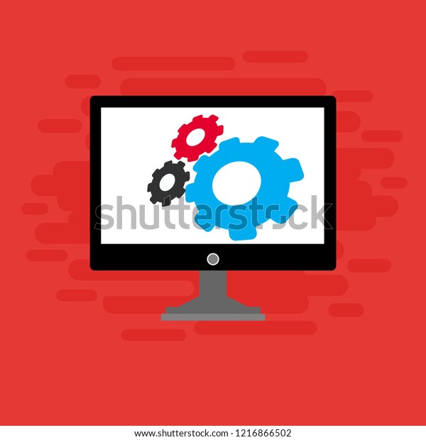Laptop Repair Computer Service Vector Illustration Stock Vector ...