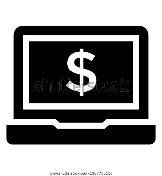 Laptop Screen Dollar Sign Symbolising Online Stock Vector (Royalty Free ...