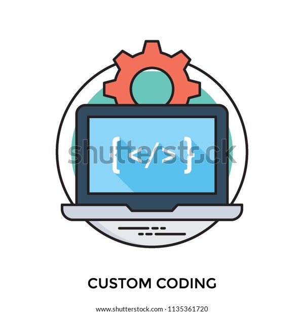 Laptop screen with hypertext symbol and cogwheel behind describing ...