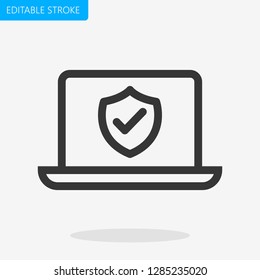 Illustration Vector Graphic Laptop Secure Icon: เวกเตอร์สต็อก (ปลอดค่า ...