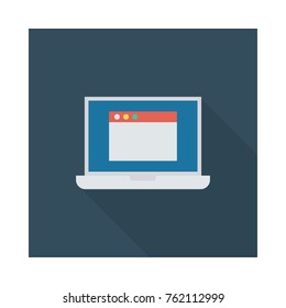 Laptop Icon Illustration Flat Design Style Stock Vector (Royalty Free ...