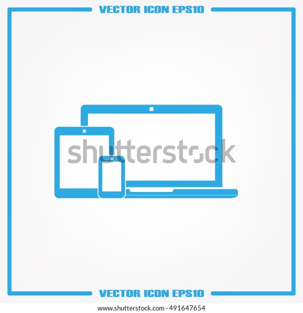 Laptop Tablet Phone Icon Vector Illustration Stock Vector (Royalty Free ...