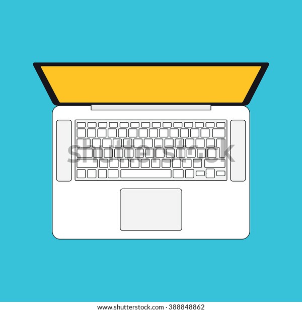 Laptop Top View Vector Illustration: เวกเตอร์สต็อก (ปลอดค่าลิขสิทธิ์ ...
