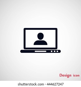 Laptop User Icon Flat Design Best Stock Vector (Royalty Free) 636464909