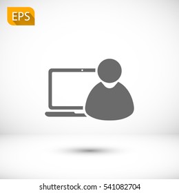Laptop User Icon One Set Web Stock Vector (Royalty Free) 553472407