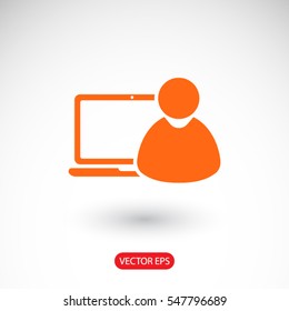 Laptop User Icon One Set Web Stock Vector (Royalty Free) 407408023