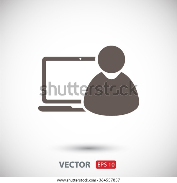 Laptop User Icon One Set Web: vector de stock (libre de regalías ...