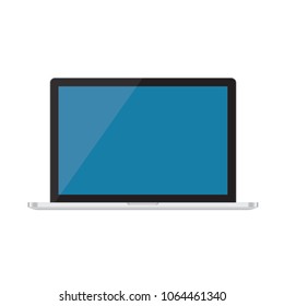 Realistic Open Laptop Green Blank Screen Stock Vector (Royalty Free ...