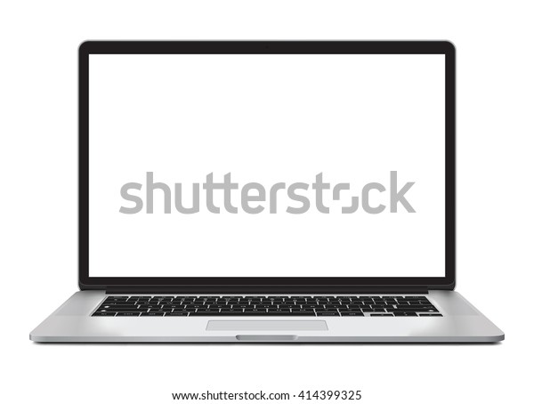 Laptop Vector Illustration Blank Screen Isolated Stock Vector (Royalty ...