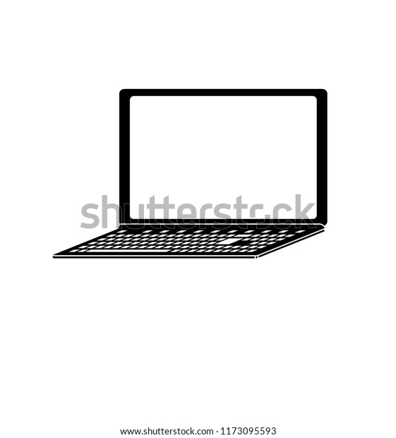 Laptop Vector Stylized Laptop Vector Black Stock Vector (Royalty Free ...