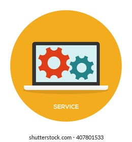 Laptop Wheels On Screen Stock Vector (Royalty Free) 407801533 ...