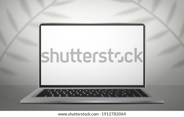 Laptop White Screen Light Studio White Stock Vector (Royalty Free ...