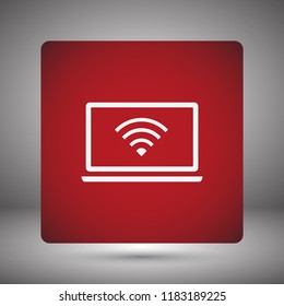 Laptop Wifi Icon Vector Stock Vector (Royalty Free) 1183189225 ...