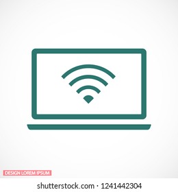 Laptop Wifi Icon Vector Stock Vector (Royalty Free) 1241442304 ...