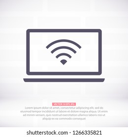 Laptop Wifi Icon Vector Stock Vector (Royalty Free) 1266335821 ...