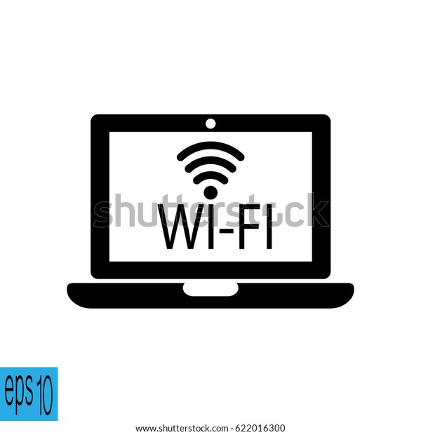 Laptop Wifi Wifi Icon Vector Illustration Stock Vector (Royalty Free ...