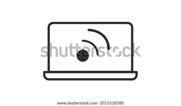 Laptop Wifi Icon Vector Isolated Editable Stock Vector (Royalty Free ...