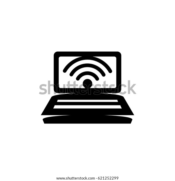 Laptop Wifi Icon Vector Logo Illustration Stock Vector (Royalty Free ...