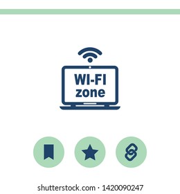 Laptop Wifi Zone Label Vector Icon Stock Vector (Royalty Free ...
