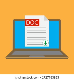 Laptop Word Document On Screen Modern Stock Vector (Royalty Free ...
