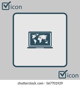 Laptop World Map Illustration World Map Stock Vector (Royalty Free ...
