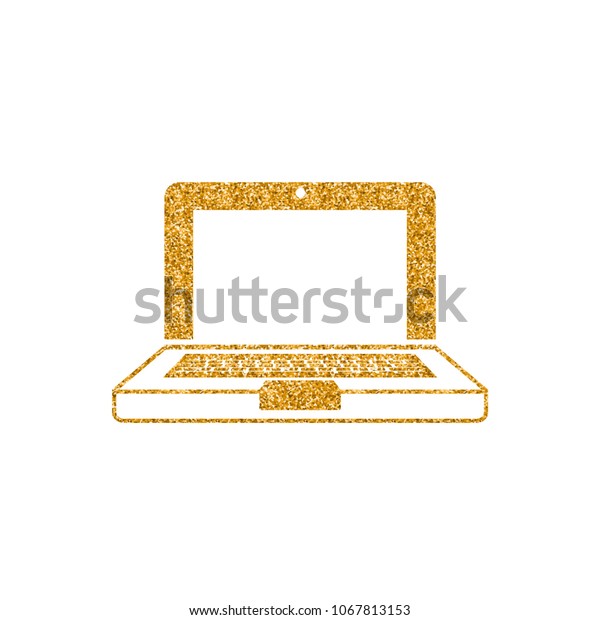 Laptops Icon Gold Glitter Texture Sparkle Stock Vector (Royalty Free ...