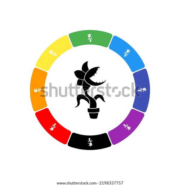 Large Black Carnivorous Plant Symbol Center Stock Vector (Royalty Free ...
