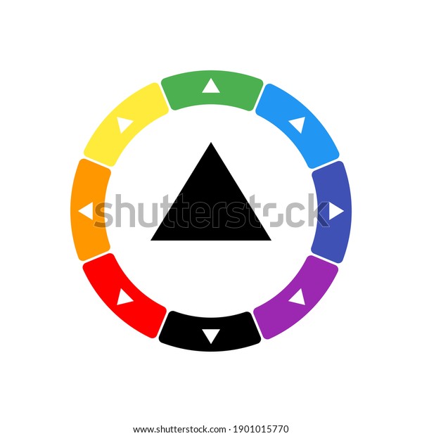 Large Black Triangle Symbol Center Surrounded Stock Vector (Royalty ...