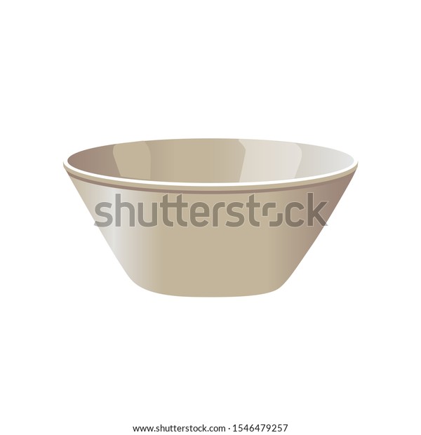 Large Bowl Vector Illustration White Background Stock Vector (Royalty ...