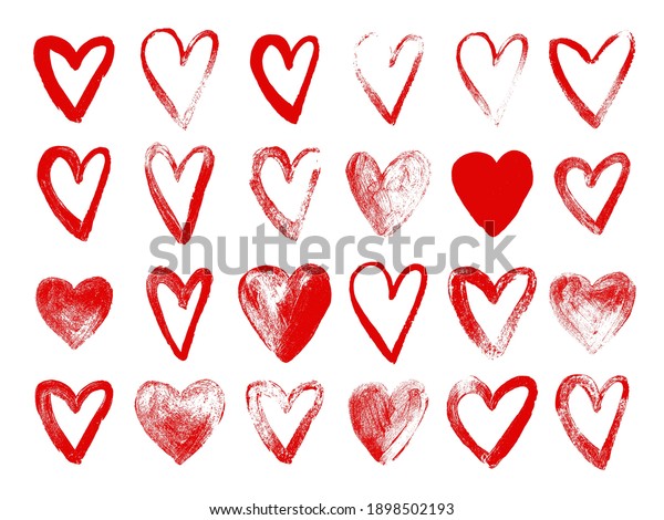 Large Collection Bright Red Hearts Beautiful Stock Vector (Royalty Free ...