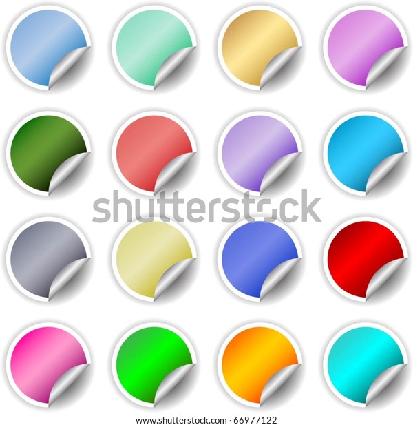 Large Collection Brightly Coloured Stickers Stock Vector (Royalty Free ...