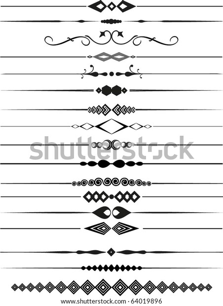 Large Collection Decorative Page Dividers Stock Vector (Royalty Free ...