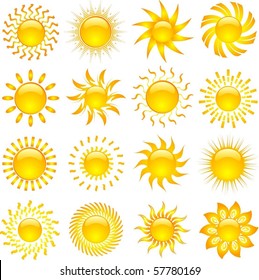 Large Collection Sun Designs Stock Vector (Royalty Free) 57780169