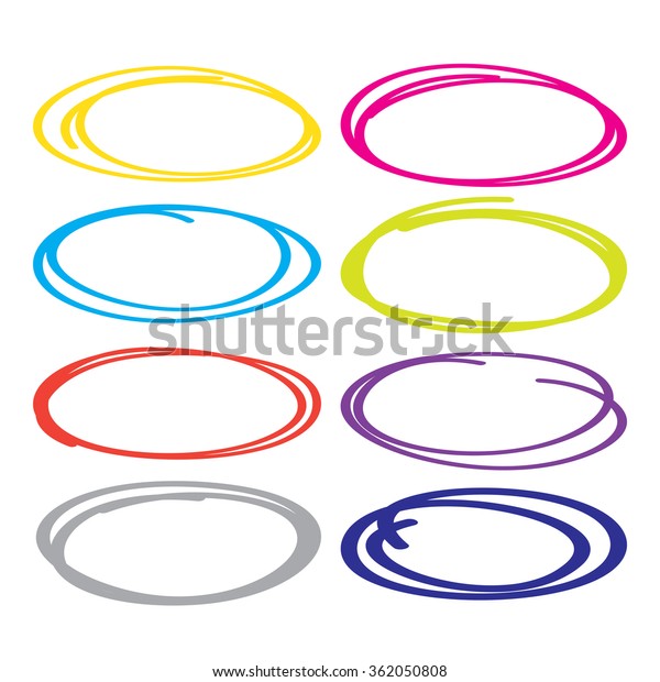 Large Collection Various Color Oval Highlight Stock Vector (Royalty ...