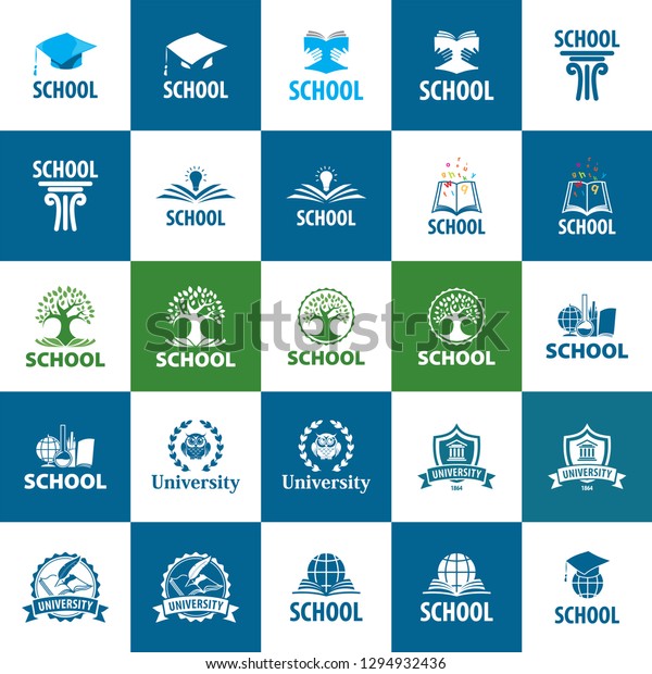 Large Collection Vector Logos School: เวกเตอร์สต็อก (ปลอดค่าลิขสิทธิ์ ...