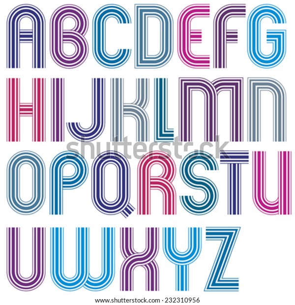 Large Colorful Uppercase Letters Rounded Corners Stock Vector (Royalty ...