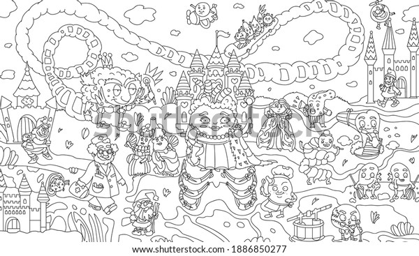 Large Coloring Book Human Body Characters Stock Vector (Royalty Free ...