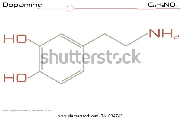 Large Detailed Illustration Molecule Dopamine Stock Vector (Royalty ...