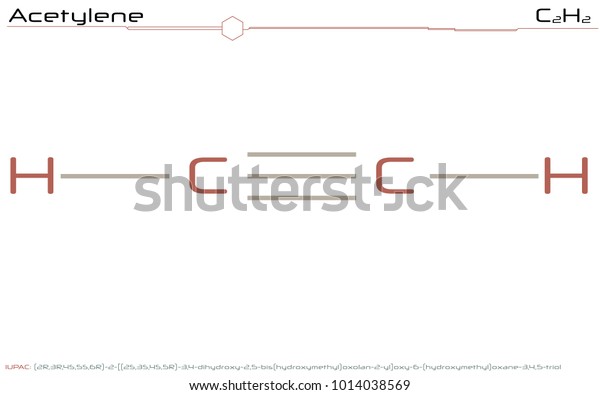 Large Detailed Infographic Molecule Acetylene Stock Vector (Royalty ...