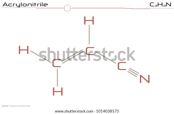 Large Detailed Infographic Molecule Acrylonitrile Stock Vector (Royalty ...