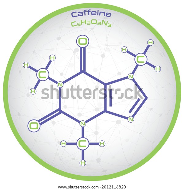 Large Detailed Infographic Molecule Caffeine Stock Vector (Royalty Free ...