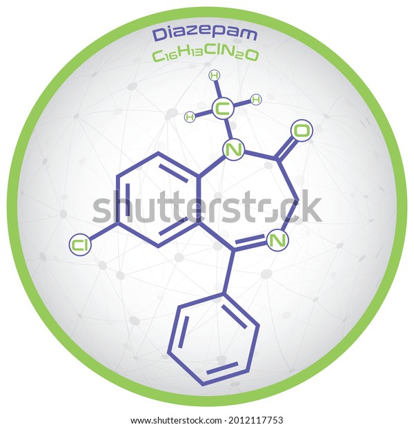 Large Detailed Infographic Molecule Diazepam Stock Vector (Royalty Free ...