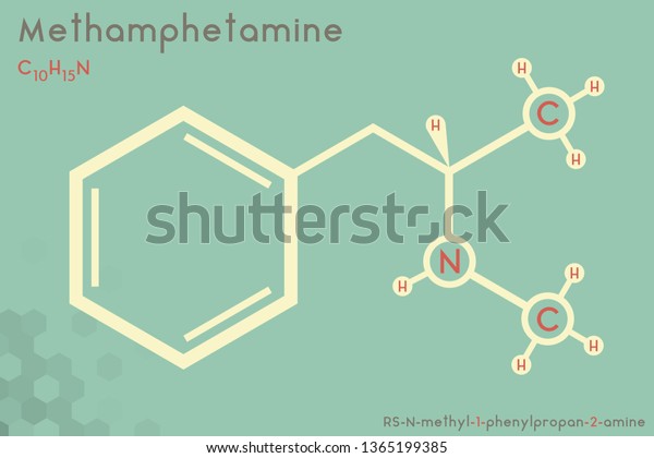 Large Detailed Infographic Molecule Methamphetamine Stock Vector ...