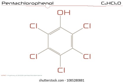 Large Detailed Infographic Molecule Pentachlorophenol Stock Vector ...