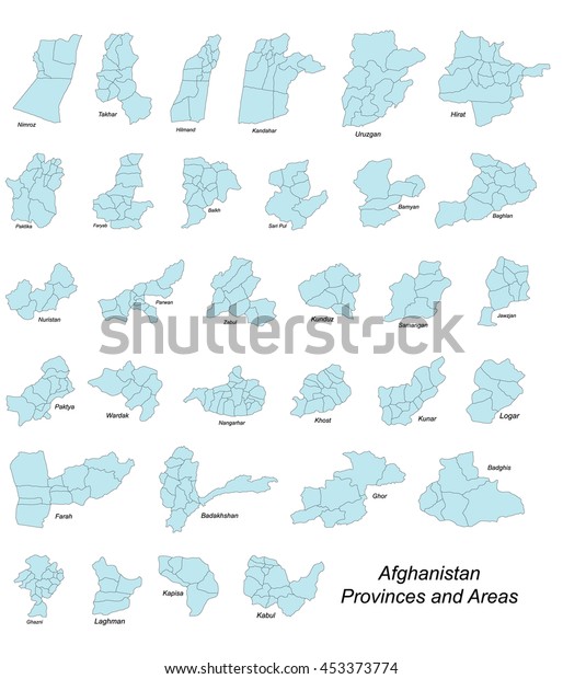 Large Detailed Map All Provinces Afghanistan Stock Vector (Royalty Free ...