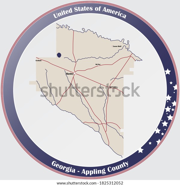 Large Detailed Map Appling County Georgia Stock Vector (Royalty Free ...