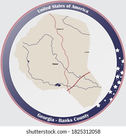 Large Detailed Map Banks County Georgia Stock Vector (Royalty Free ...