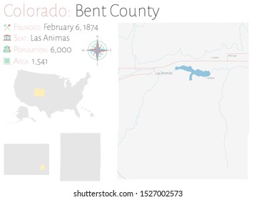 Large Detailed Map Bent County Colorado Stock Vector (Royalty Free ...