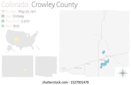 Large Detailed Map Crowley County Colorado Stock Vector (Royalty Free ...